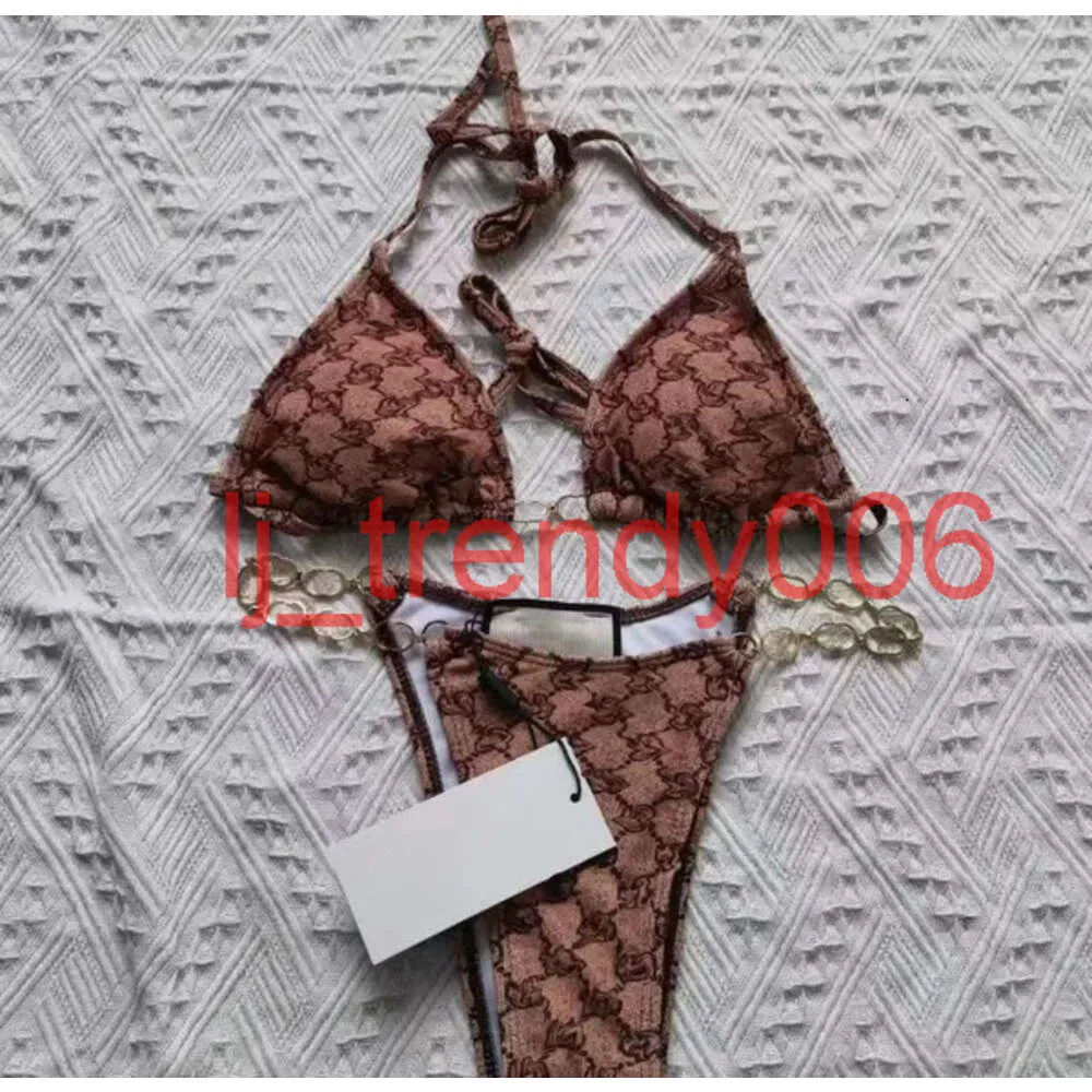 Sexy Chain Metal Letter Bikini Sets 2024 Women's Designer Luxury ...
