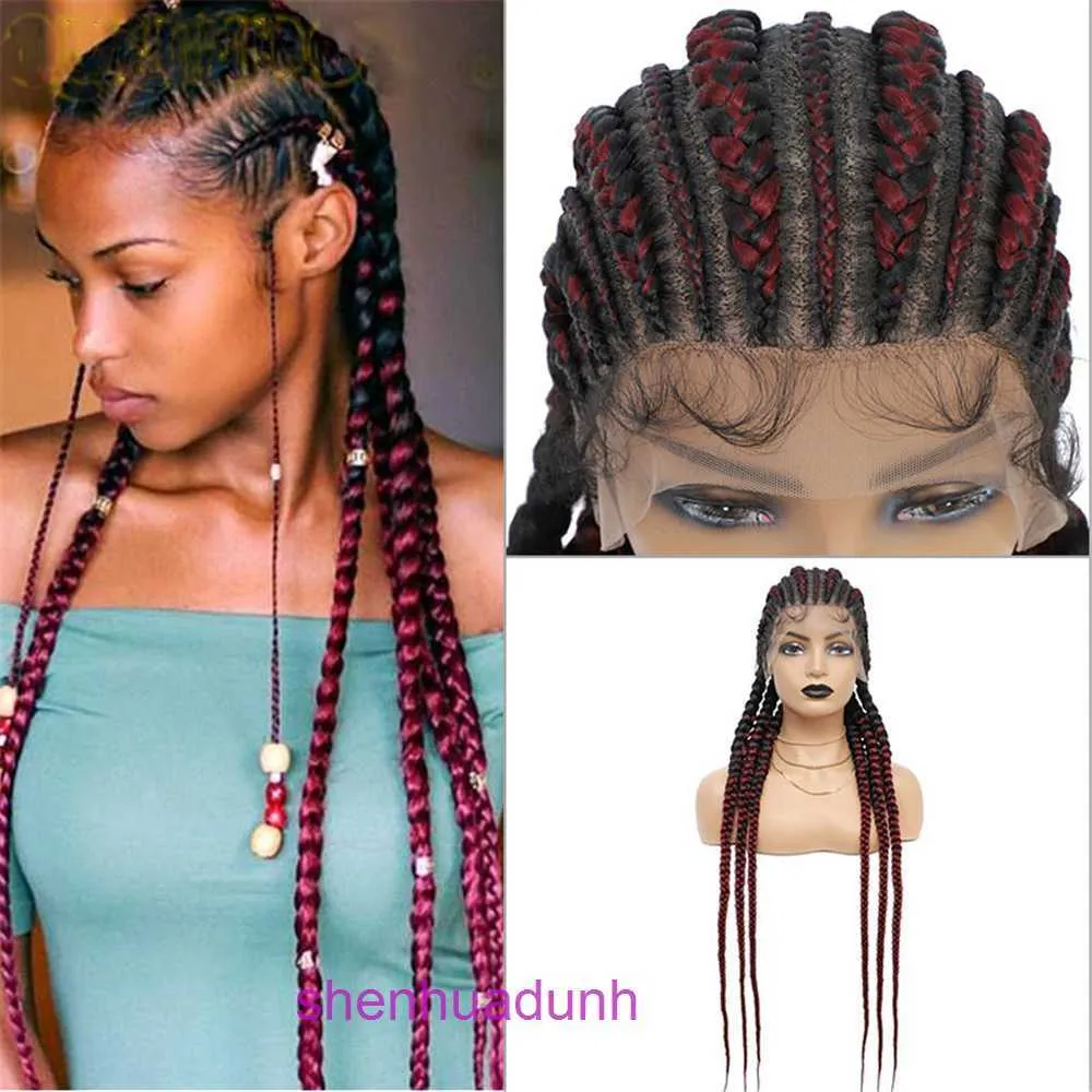 Silk Synthetic Braided Wig With Full Lace And 6 Braid Hairstyles With ...