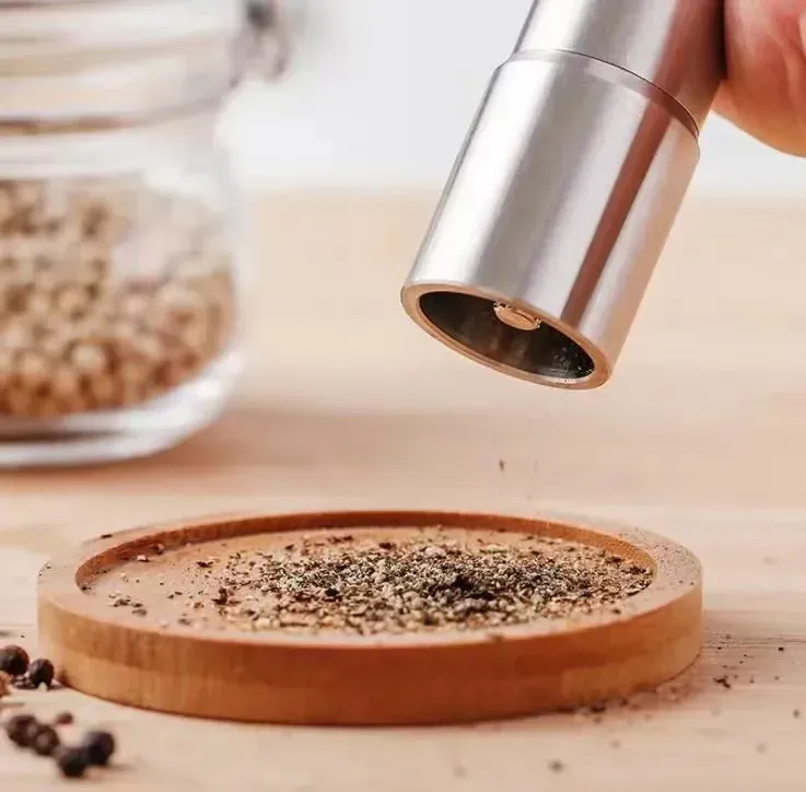 Stainless Steel Pepper Mill Salt Shaker Manual One Handed Grinder Site ...