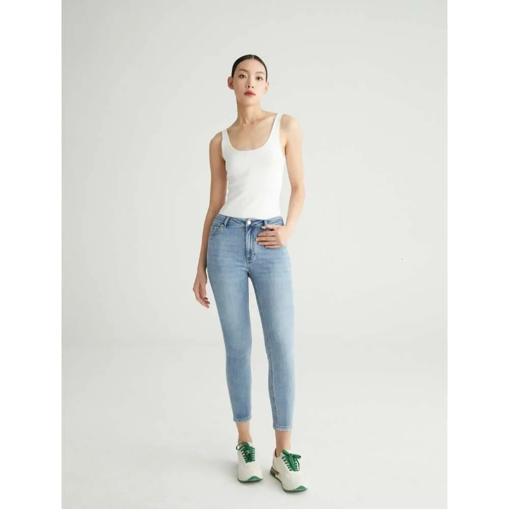 2024 Spring Vergumer Chic Athleisure Skinny Skinny Nine Point Jeans De ...