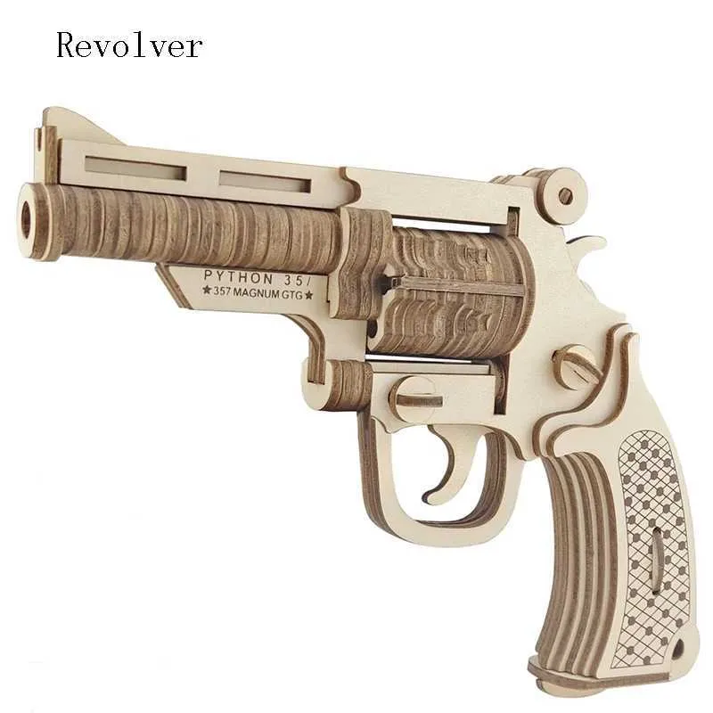 DIY Handmade 3D 3d Wooden Gun Educational Toy For Kids, Boys, And Teens ...