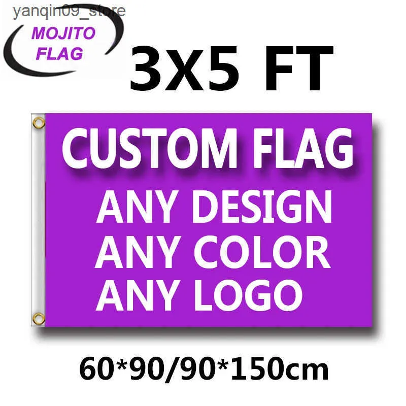 Custom 3x5FT Custom Flying Banner Flags 100D Polyester, Outdoor ...