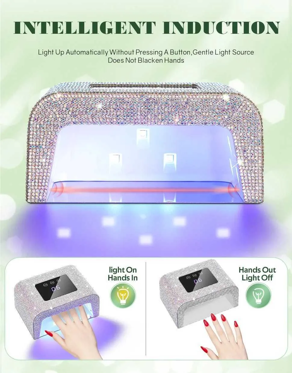 15W LED Nail Lamp Dryer with HD Display & Timer - Professional UV Light ...