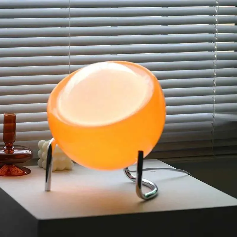 Nordic Bauhaus Medieval Glass Desk floor lamp with LED Retro Night ...