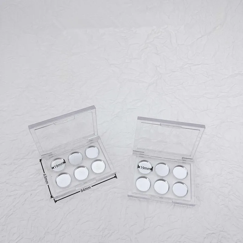 6 Grids Empty Eyeshadow Dish DIY Sample Palette Eye Makeup Packaging ...