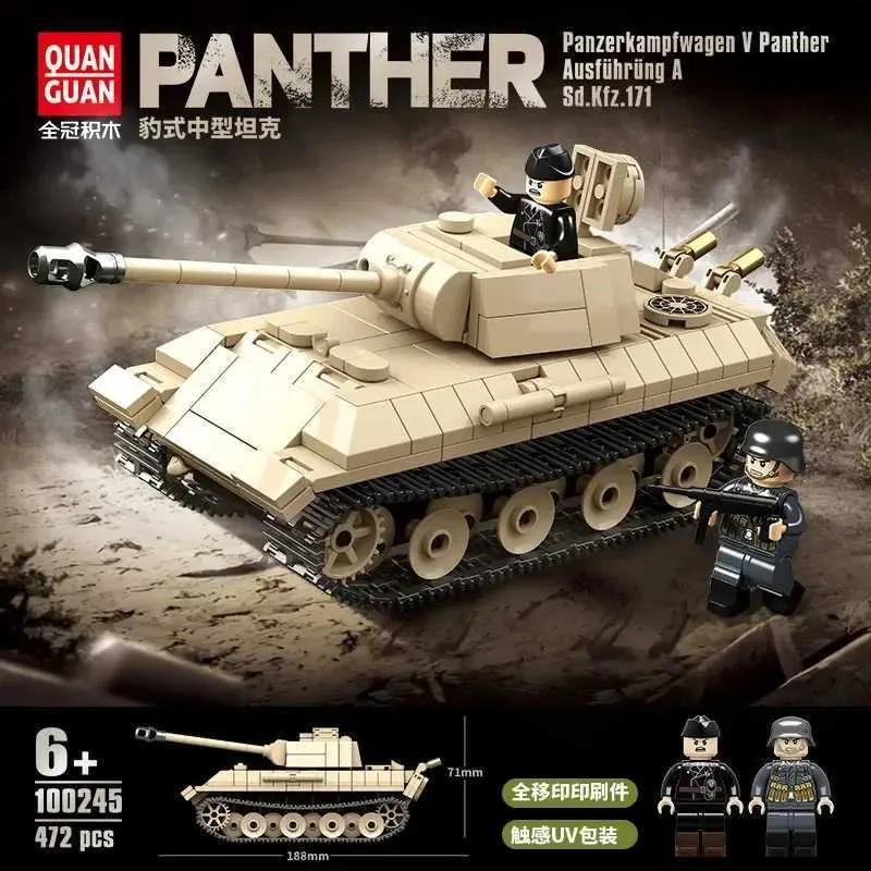 WW2 Military Panzer Panther Medium Tank Building Blocks Set World War ...