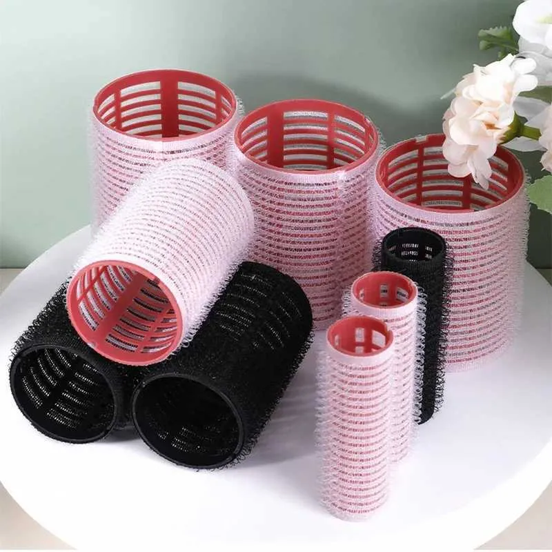 Jumbo Self Grip Self Adhesive Hair Rollers Set With Natural Heatless ...