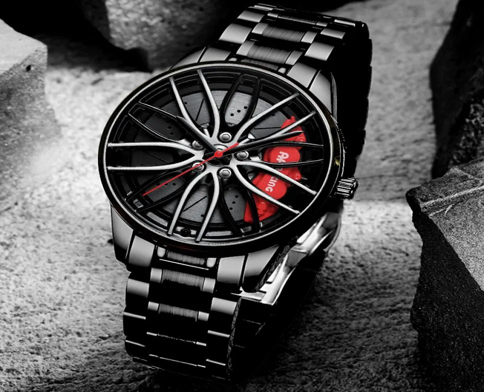 Luxury NIBOSI Wheel Rim Mens Watch Custom Design Sport Car Rim Watch ...
