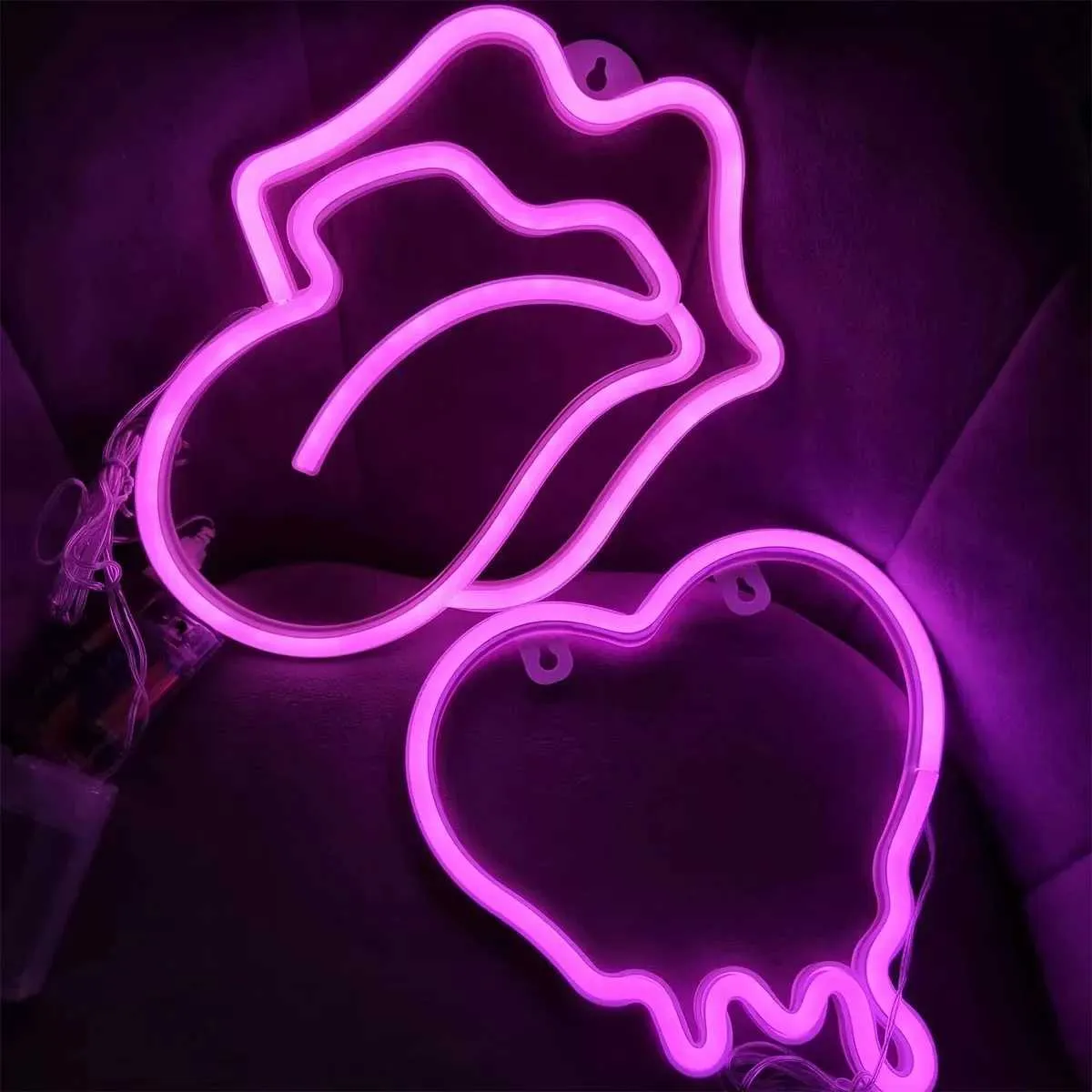 LED Mouth Lip Neon Sign Light Decoration Luminous Neon Lamp For Bedroom ...