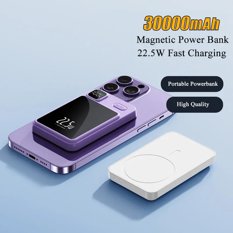 Magsafe Magnetic Power Bank 26800mah 30000mAh External Battery For Fast ...