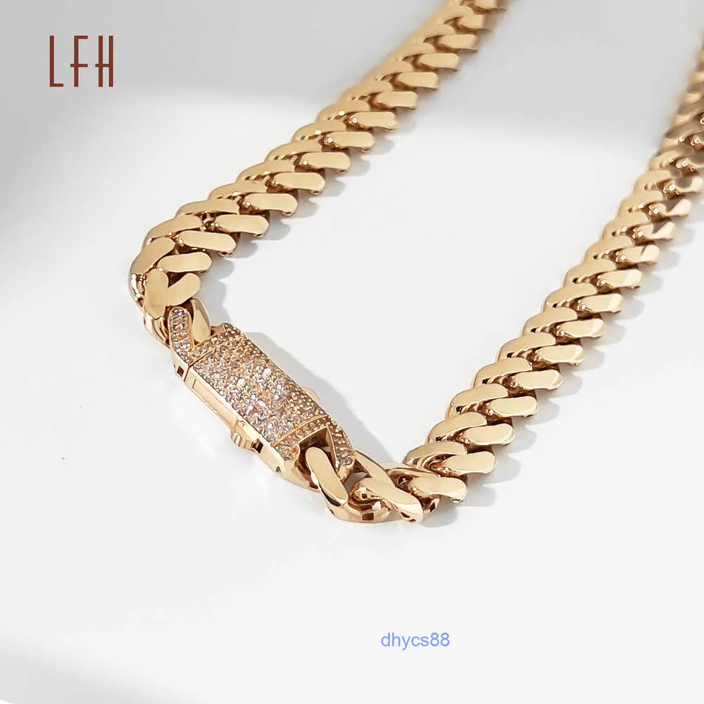 18k Gold Miami Cuban Link Chain Cuban Necklace Gold Hip Hop Custom ...