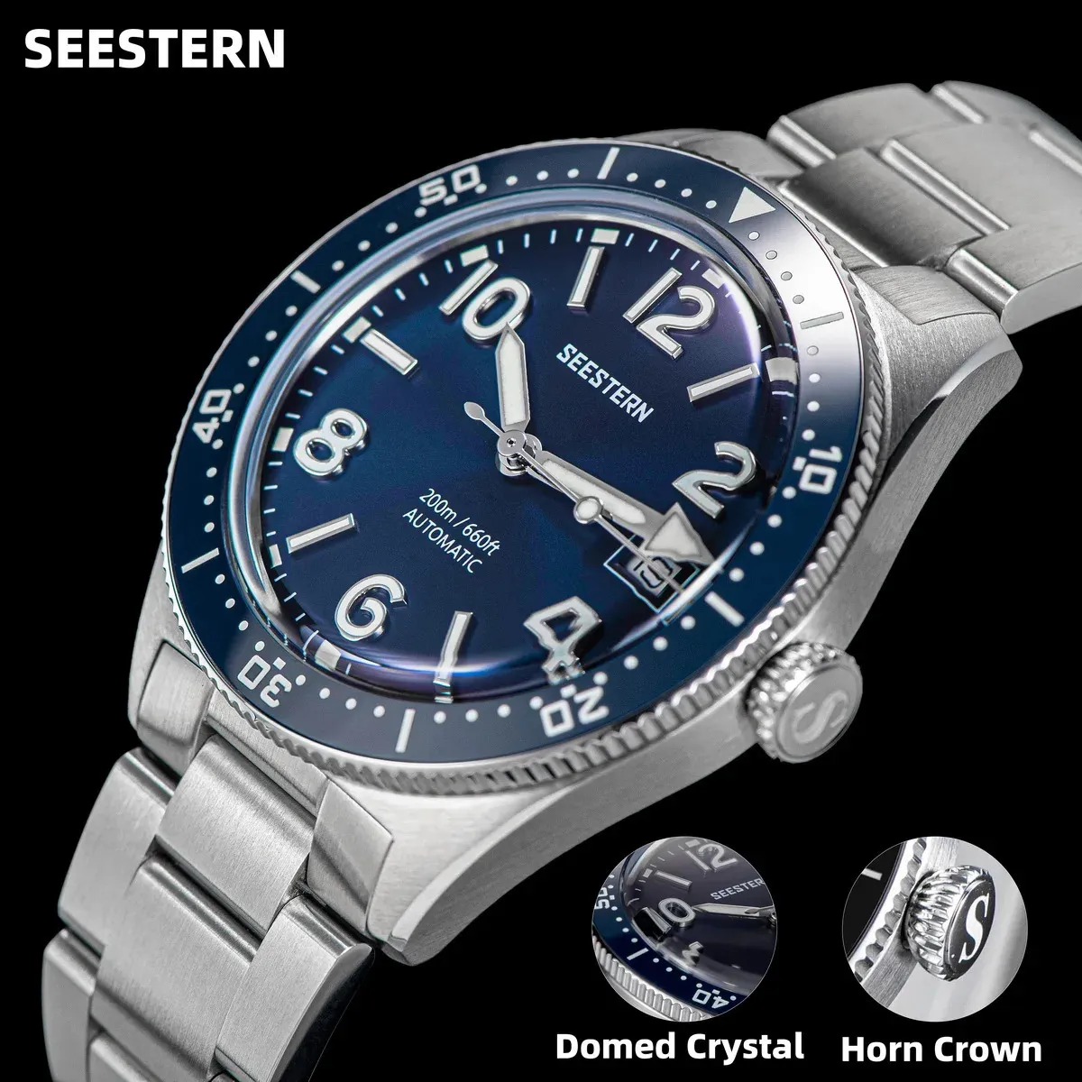 SEESTERN Dive Watch: Automatic Mechanical Seagull ST2130 Movement ...