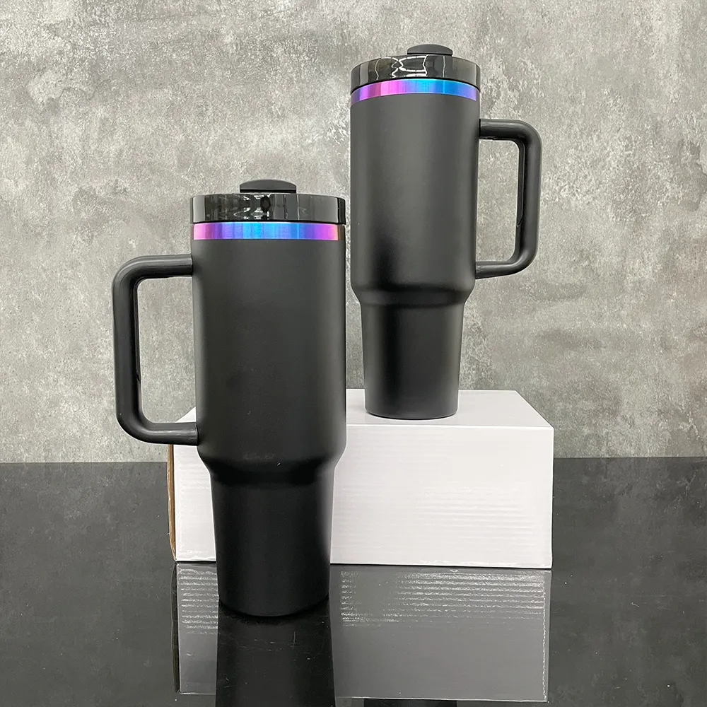 Coffee Mug Car: 40oz Double Walled Insulated Travel Mug with Ombre Blue ...