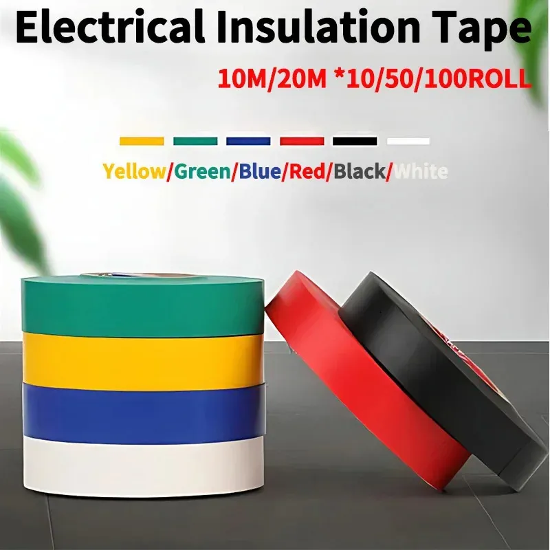 Premium Colored Electrical Tape Rolls - 10/50/100 Pack, 10M/20M PVC ...