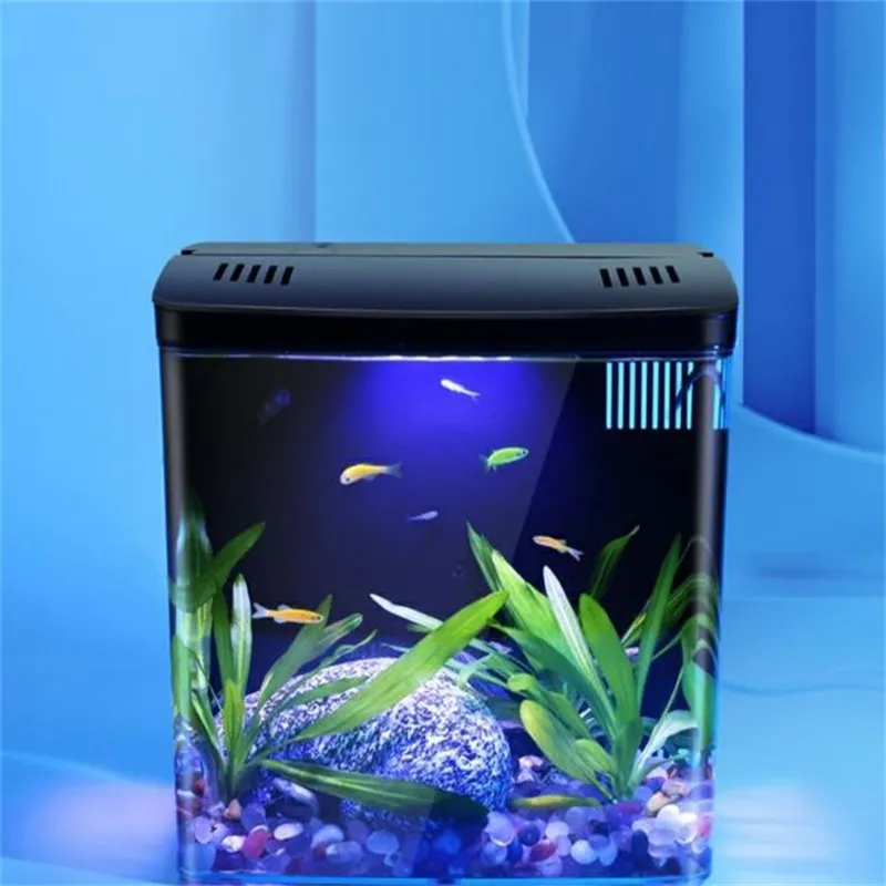 Smallest Fish Tank With Filter Acrylic Desktop Aquarium With Back ...