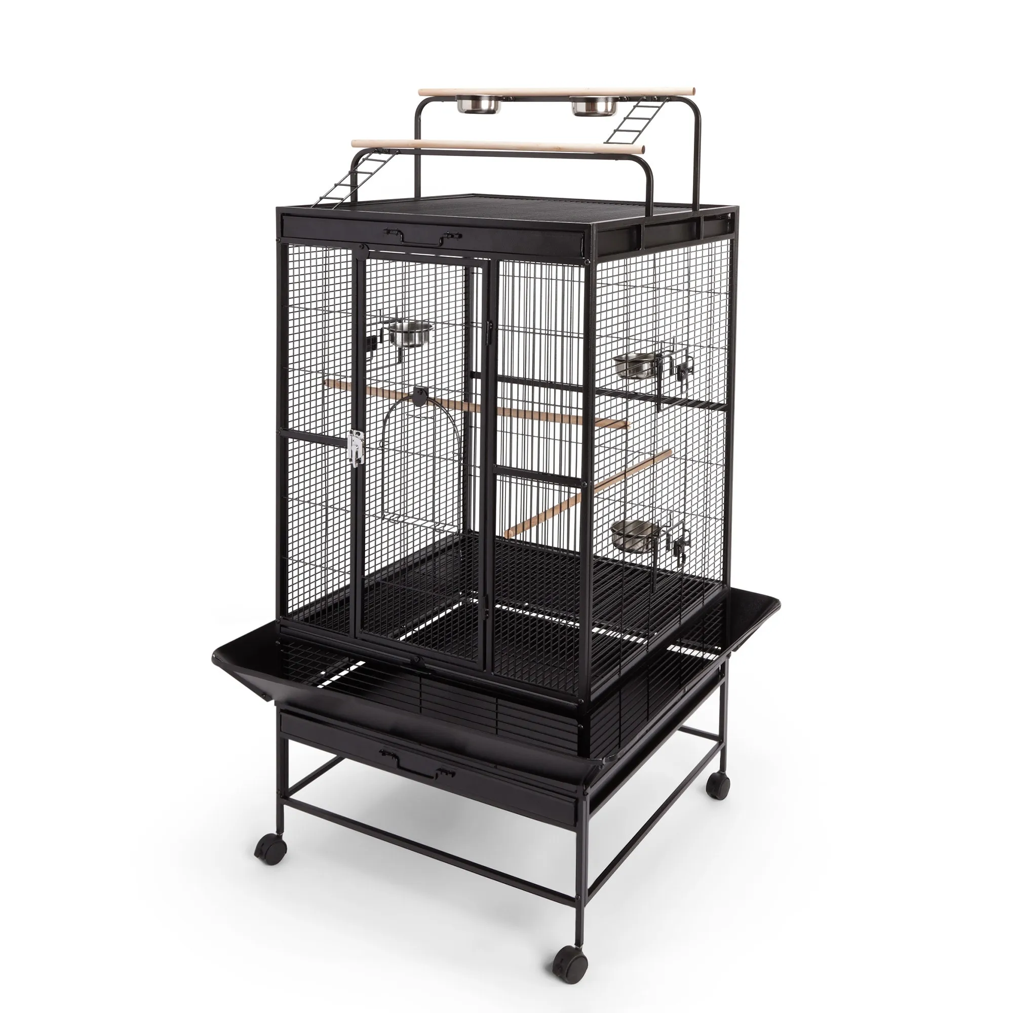 Large Standing Parrot Cage - 29 L x 29 W x 33.75 H - Black Powder ...