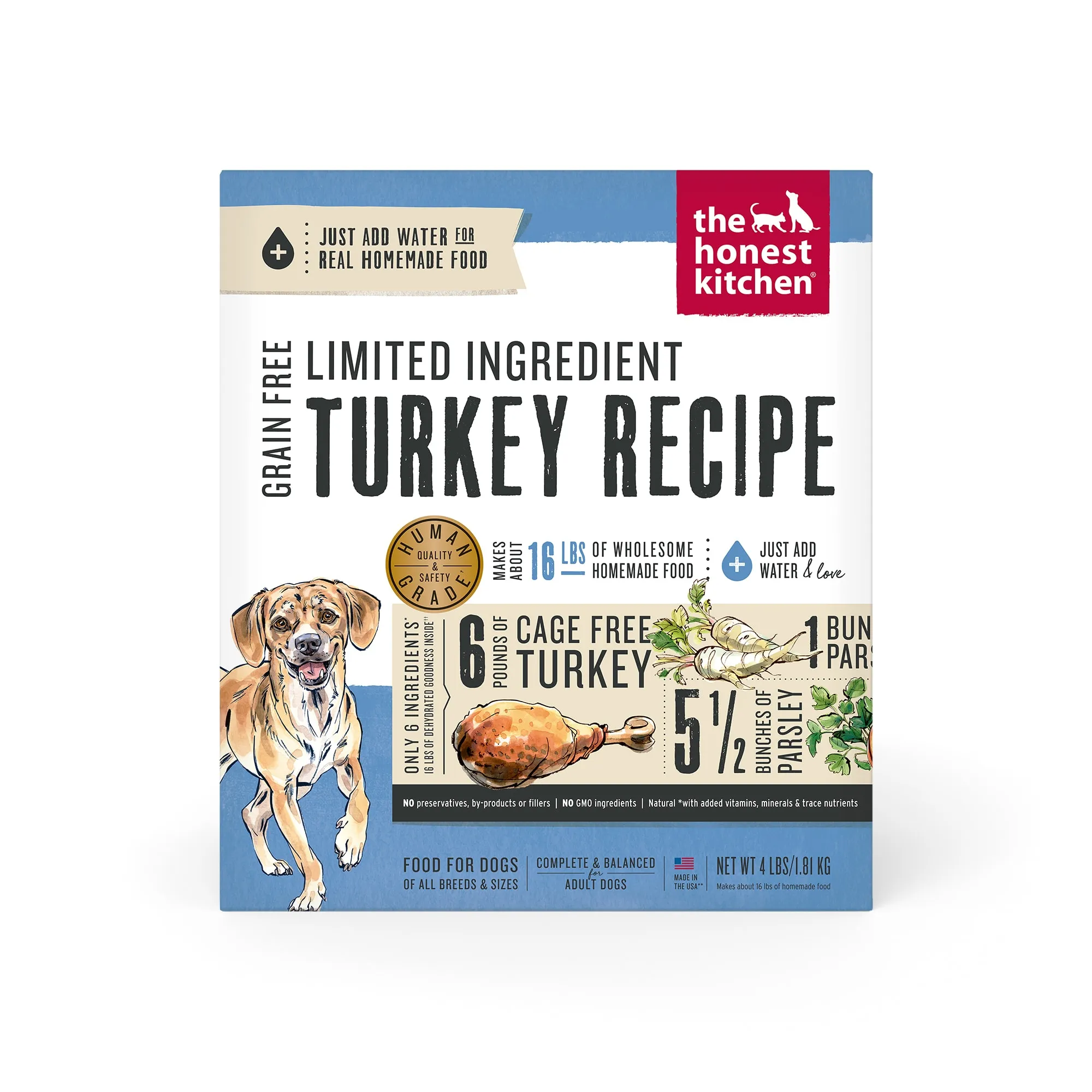 Dehydrated Turkey Dog Food - Limited Ingredient Recipe, 4 lbs - Honest ...