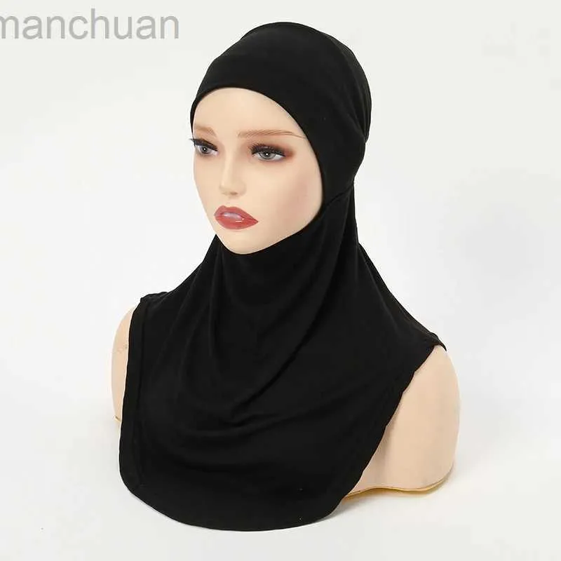 Hijabs Cotton Jersey Muslim Hijab Underscarf Inner Cap Solid Women Wrap ...