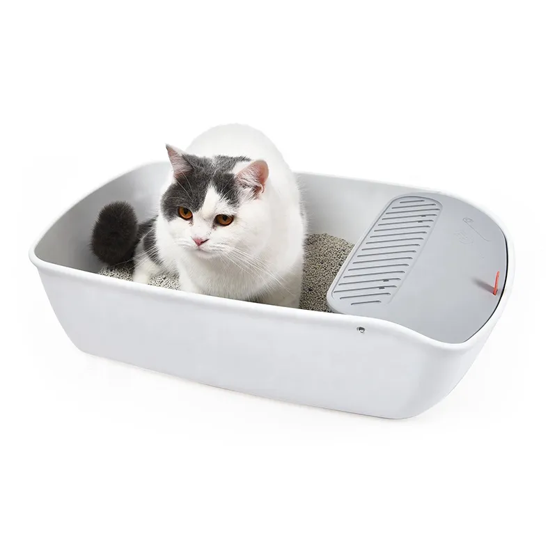 Large Capacity Cat Litter Box with Removable Cleaning Handle and ...