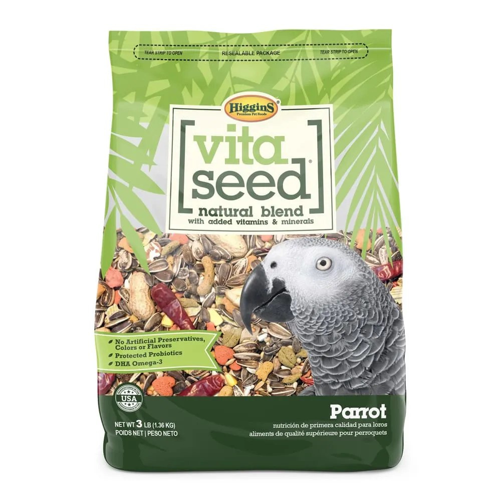 Higgins Vita Seed for Parrots - 3 lb Bag - High-Quality Bird Food for ...