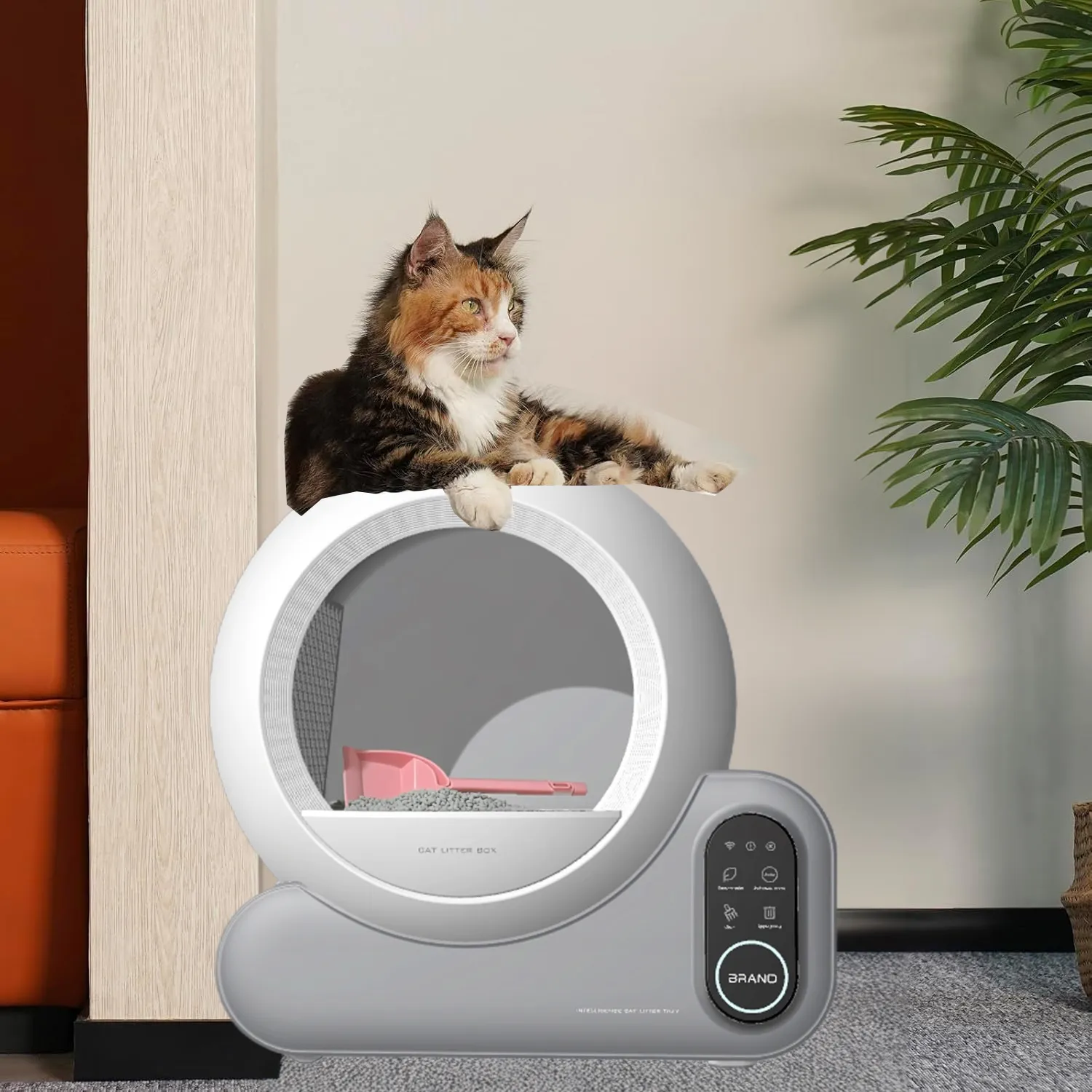 Automatic Electric Cat Litter Box with 66L Capacity and TUYA APP ...