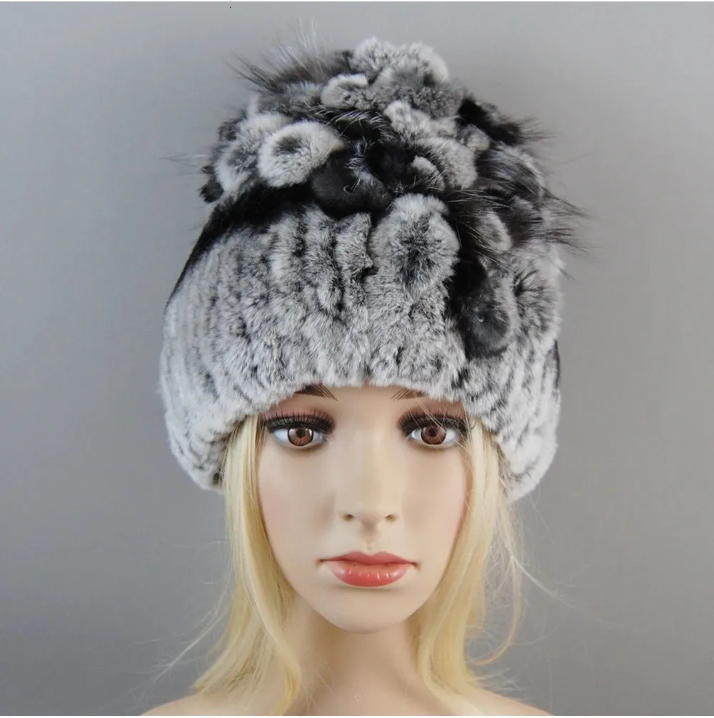 Premium Rex Rabbit Fur Beanie: Warm, Elastic Winter Hat for Women ...
