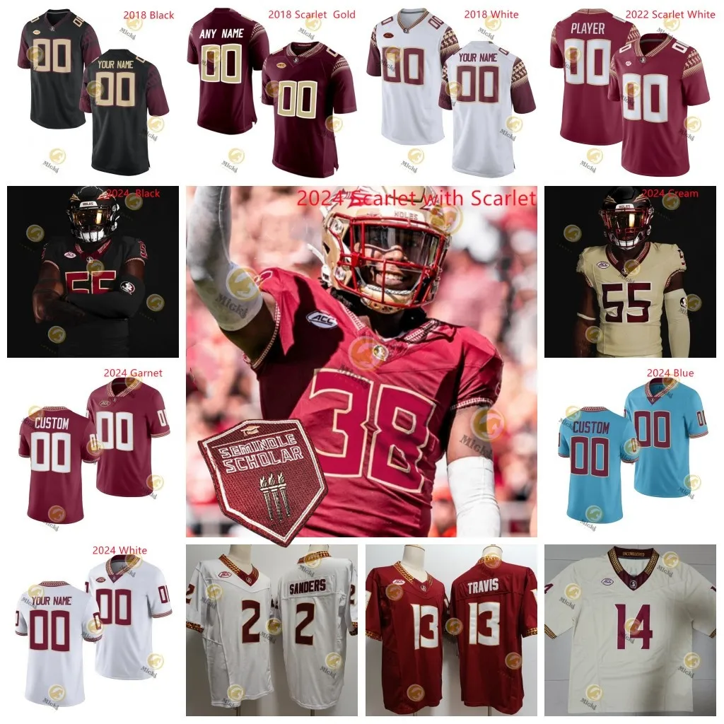 Custom Stitched FSU Personalized Football Shirts Featuring Demorie Tate ...