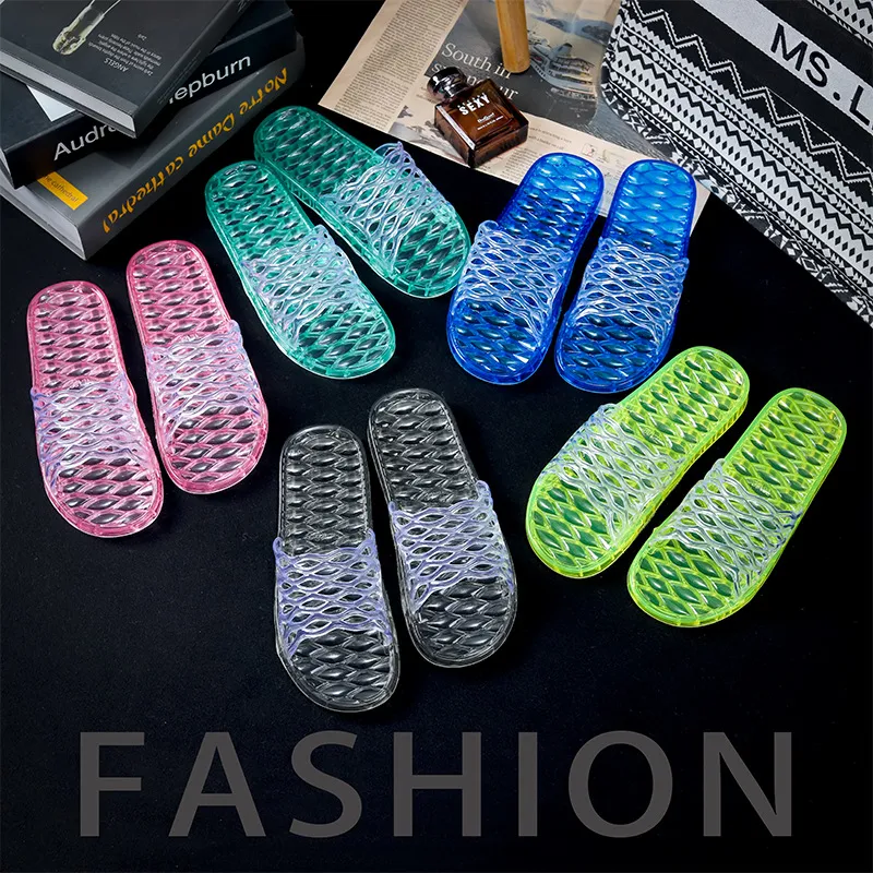 Summer Hollow Crystal Slippers: Non-Slip Bathroom Leakage Cooling ...