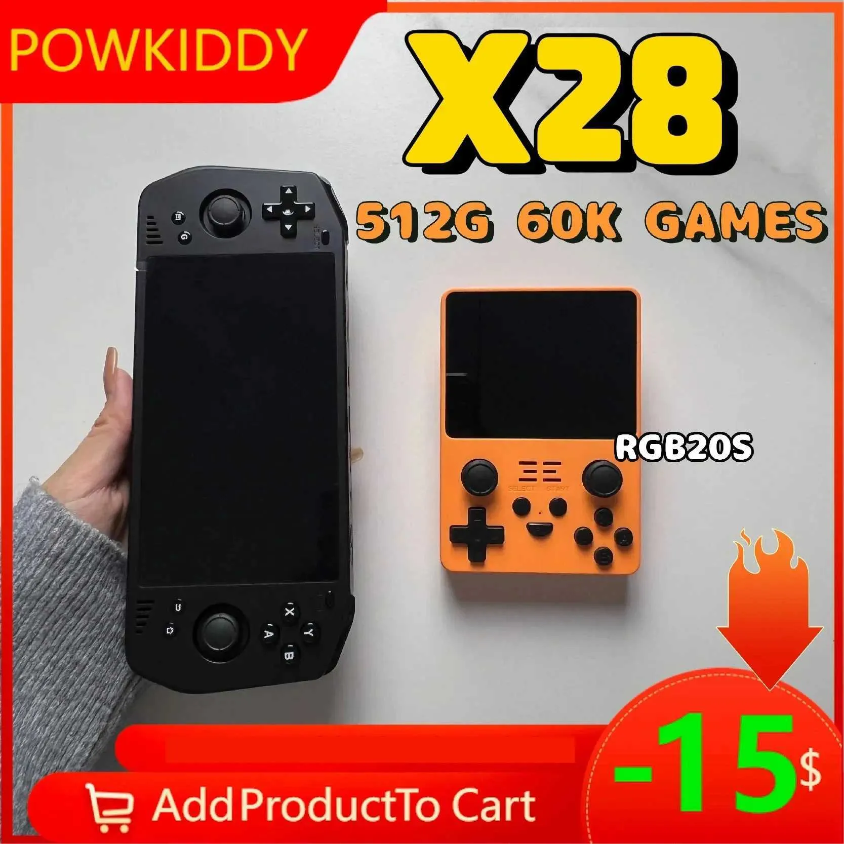 Powkiddy X28 RGB20S Open Source Handheld Xsx Console 5.5 Inch Touch IPS Screen, Retro Games For ...