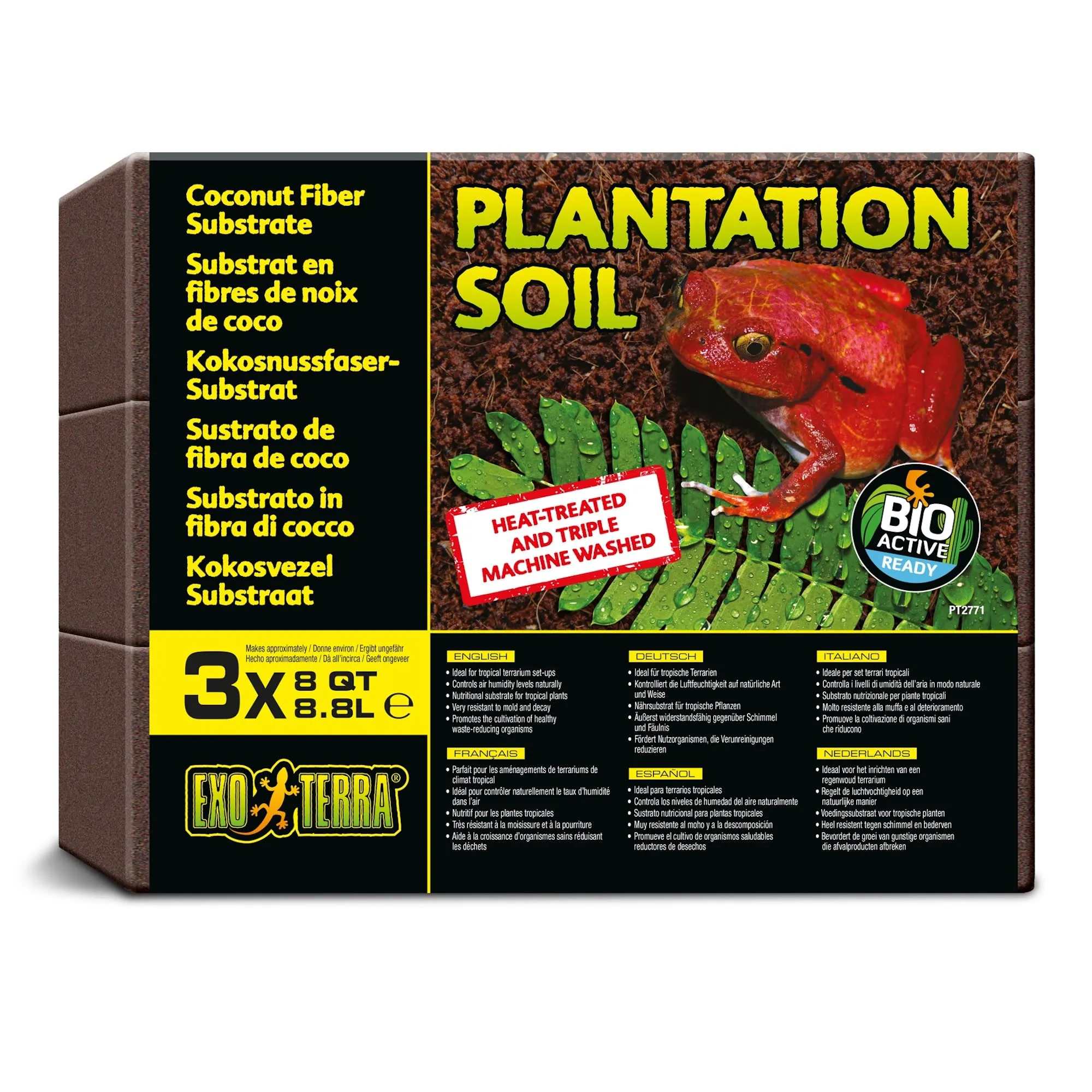 Exo Terra Plantation Soil Terrarium Substrate - 3 Pack, 8 Quart ...
