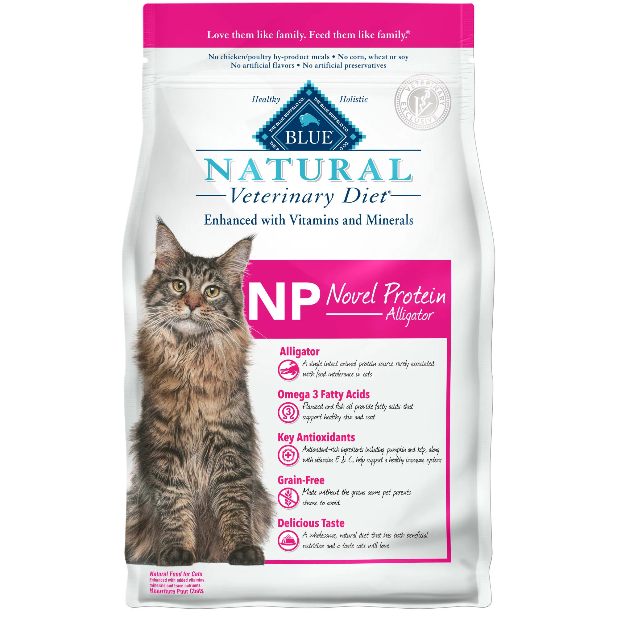 Blue Buffalo Natural Veterinary Diet NP Novel Protein Alligator Dry Cat ...