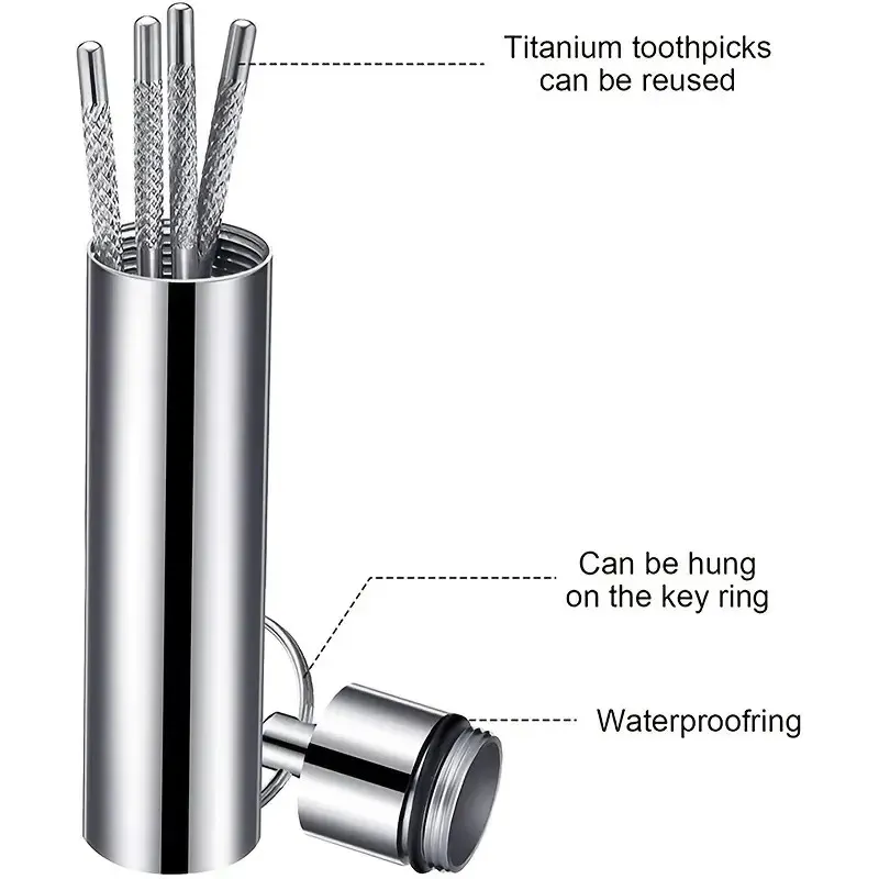 7-Piece Stainless Steel Toothpick Set: Reusable, Portable Oral Cleaning ...