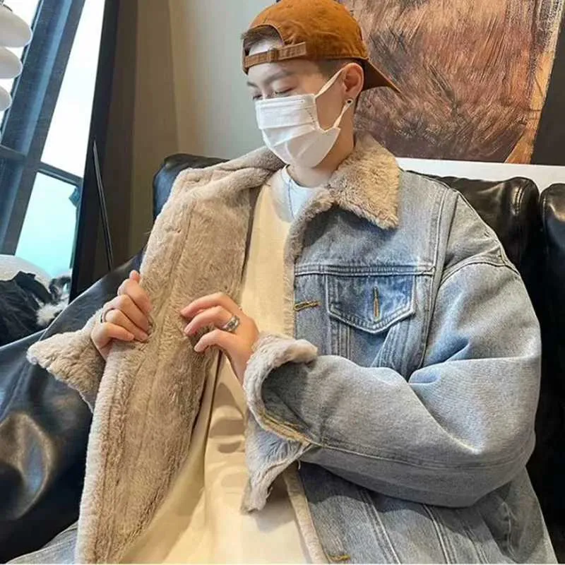 Men's Winter Denim Jacket with Warm Wool Lining - Thick, Casual ...