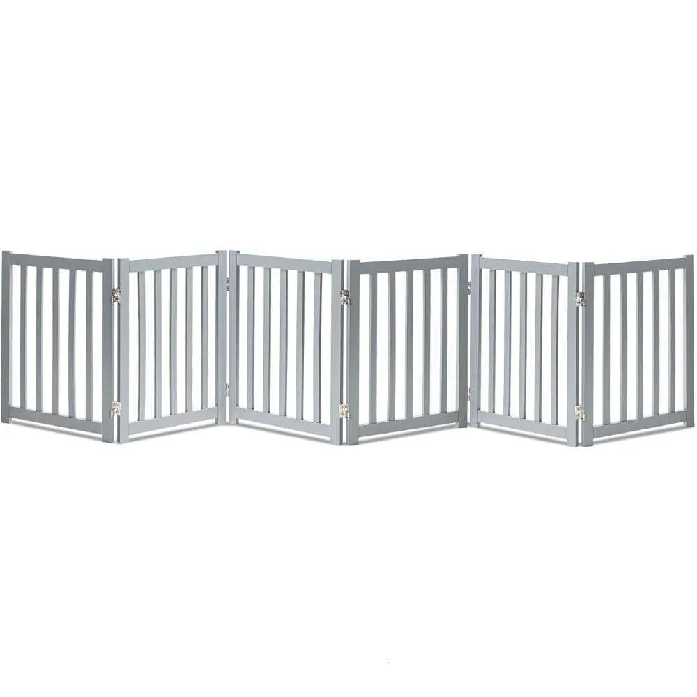 Premium Freestanding Wooden Pet Gate: Solid Hardwood Dog Gate for ...