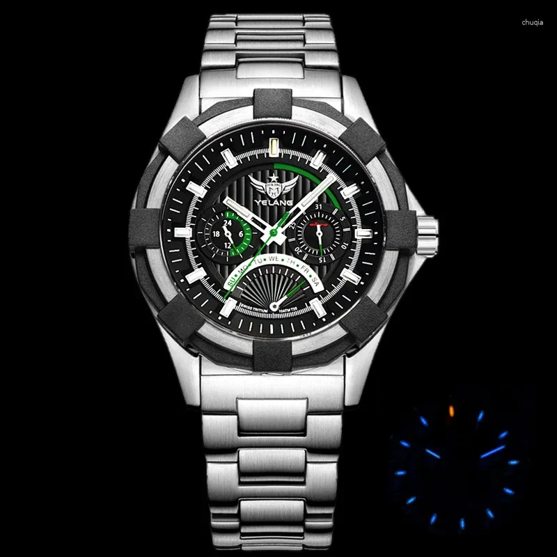 Wristwatches Yelang Men H3 T100 Light Quartz Wristwatch Japan Date Day ...