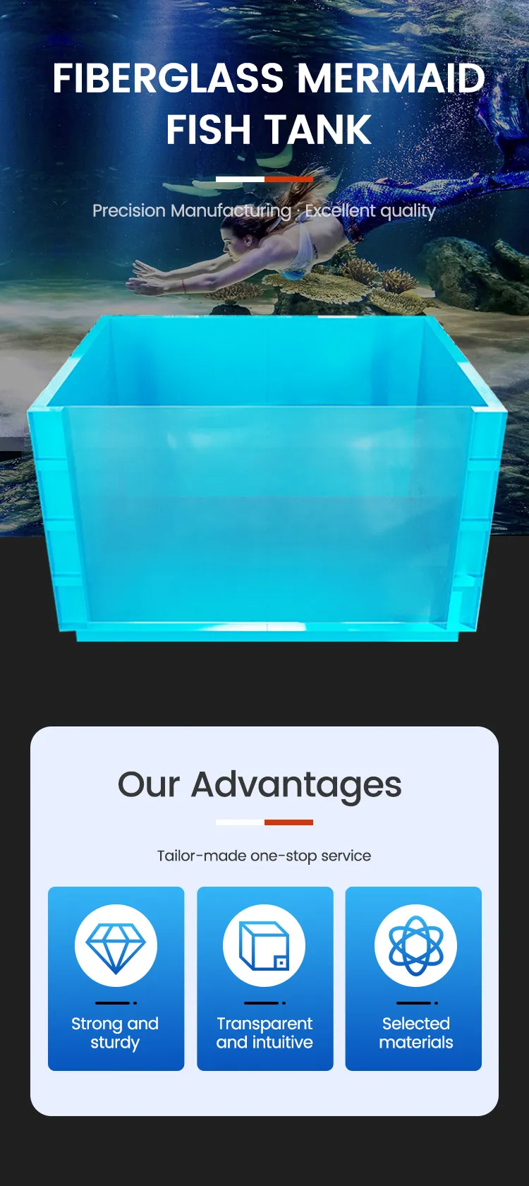 Premium Large Fiberglass Aquaculture Fish Tanks: Indoor Mermaid Cages ...