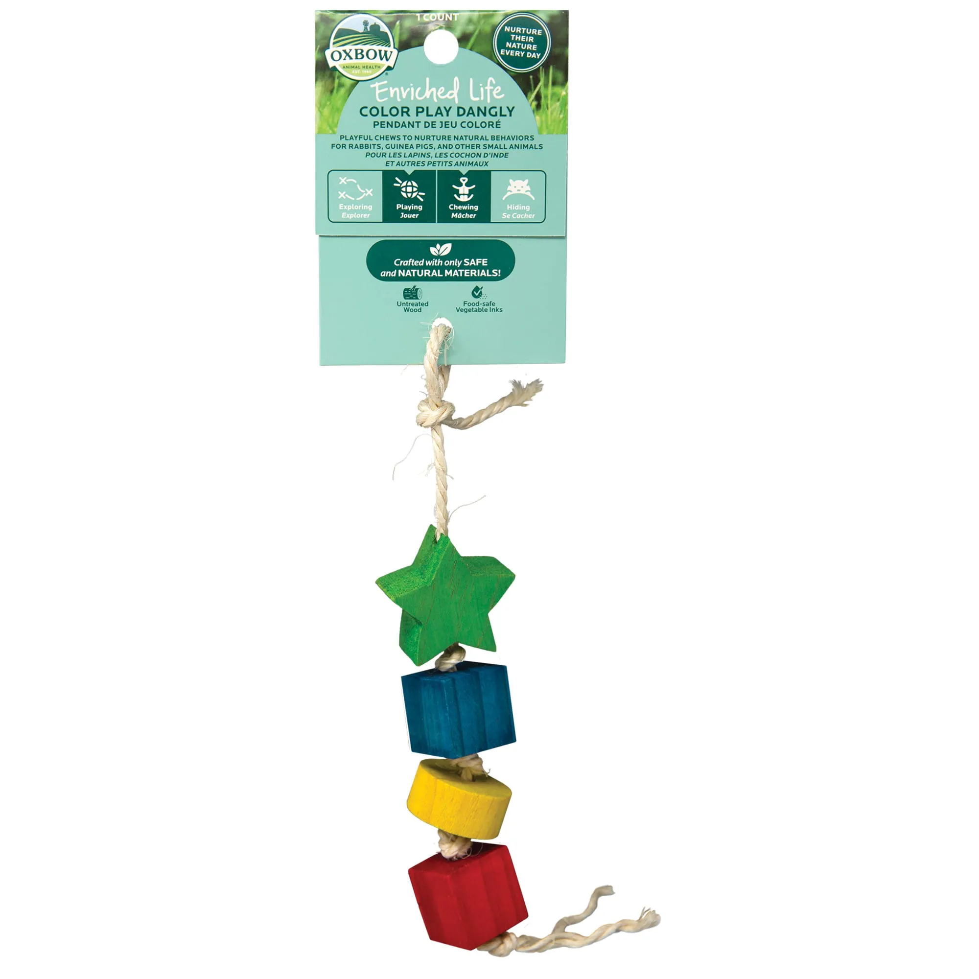 Oxbow Enriched Life Colorful Dangly Toy for Small Pets - Natural ...