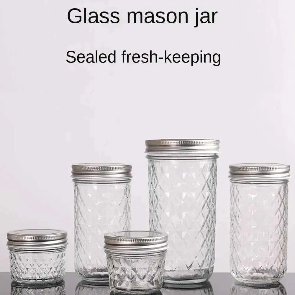 DHgate.com:Airtight Diamond-Cut Glass Food Storage Jars with Labels 6 ...