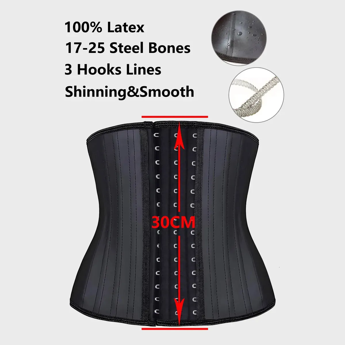 Colombian Latex waist waist trainer - 30cm Steel Bone Body Shaper for ...