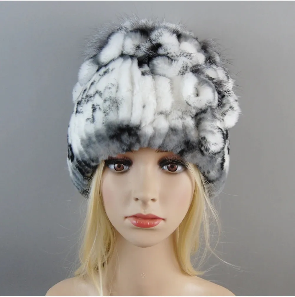 Premium Rex Rabbit Fur Beanie: Warm, Elastic Winter Hat for Women ...