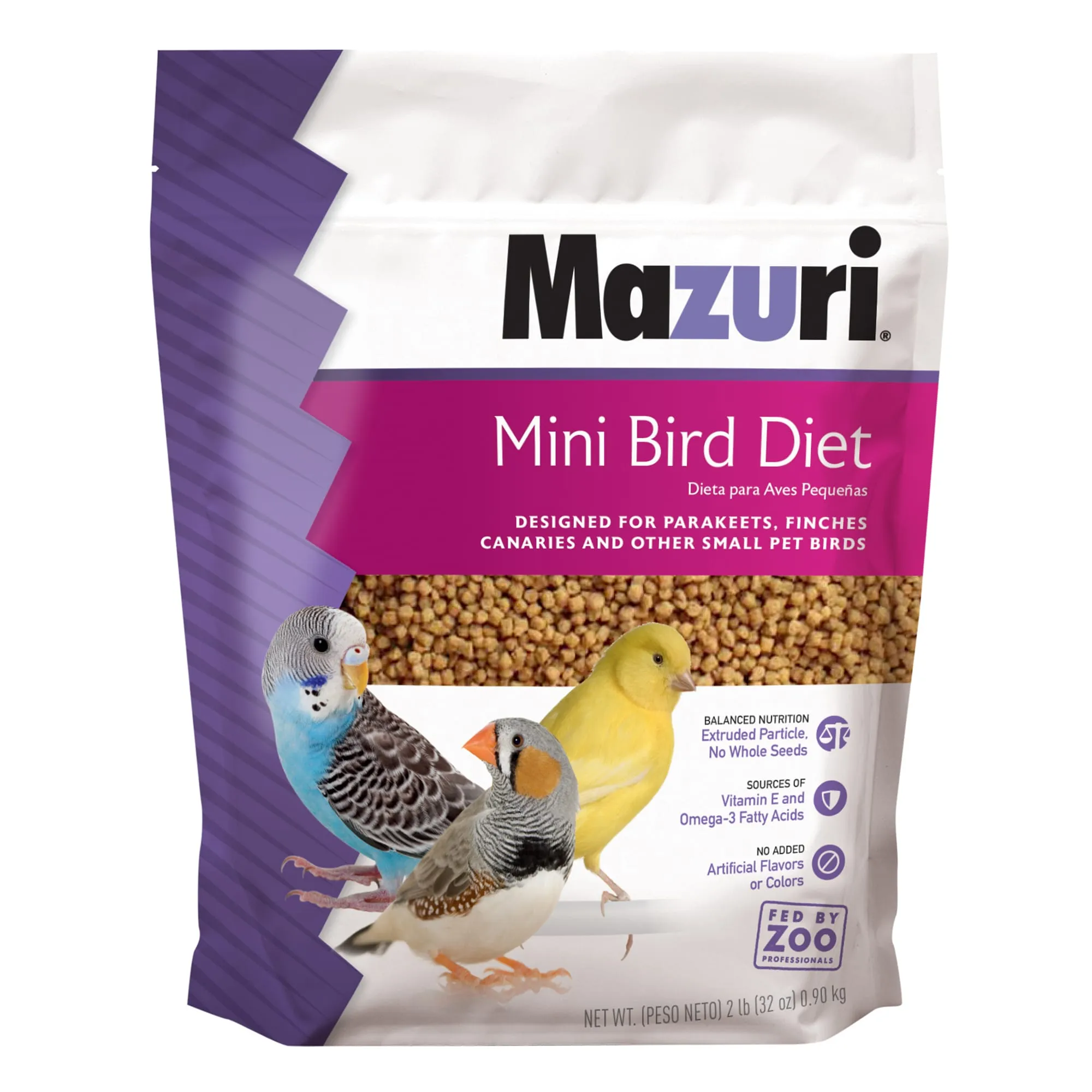 Mazuri Mini Bird Diet - Small Bird Food, 2 lb Bag - Complete Nutrition ...