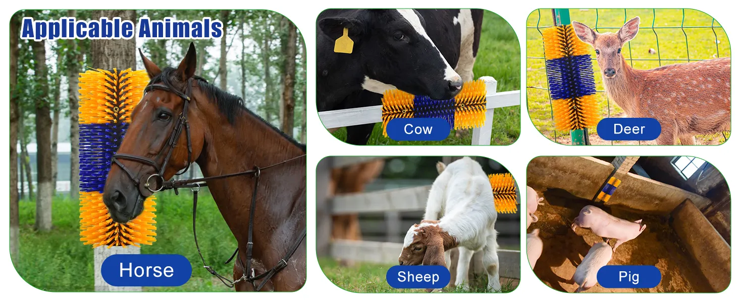 Livestock Scratch Brush Set: Full Body Massage & Grooming for Horses ...