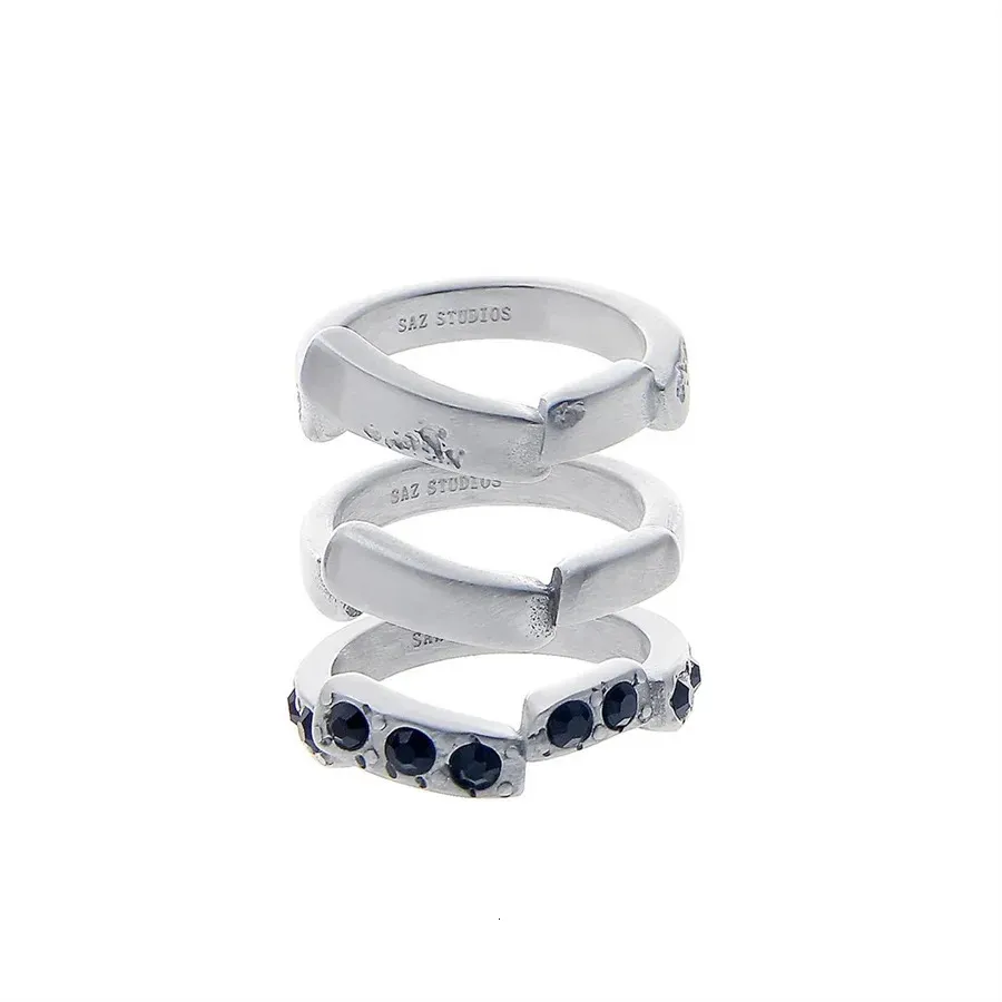 Hip Hop Ring Sets for Couples - Premium Three-Layer Zircon Street ...