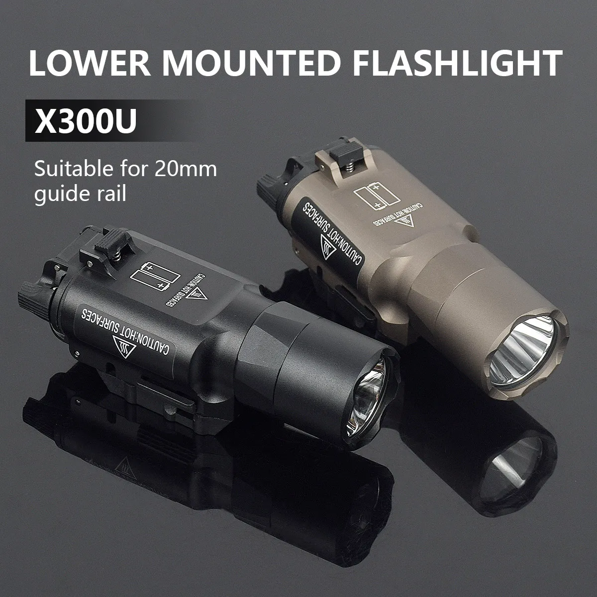 DHgate.com:X300U Metal Rail Flashlight LED Light, Black Finish, Hunting ...