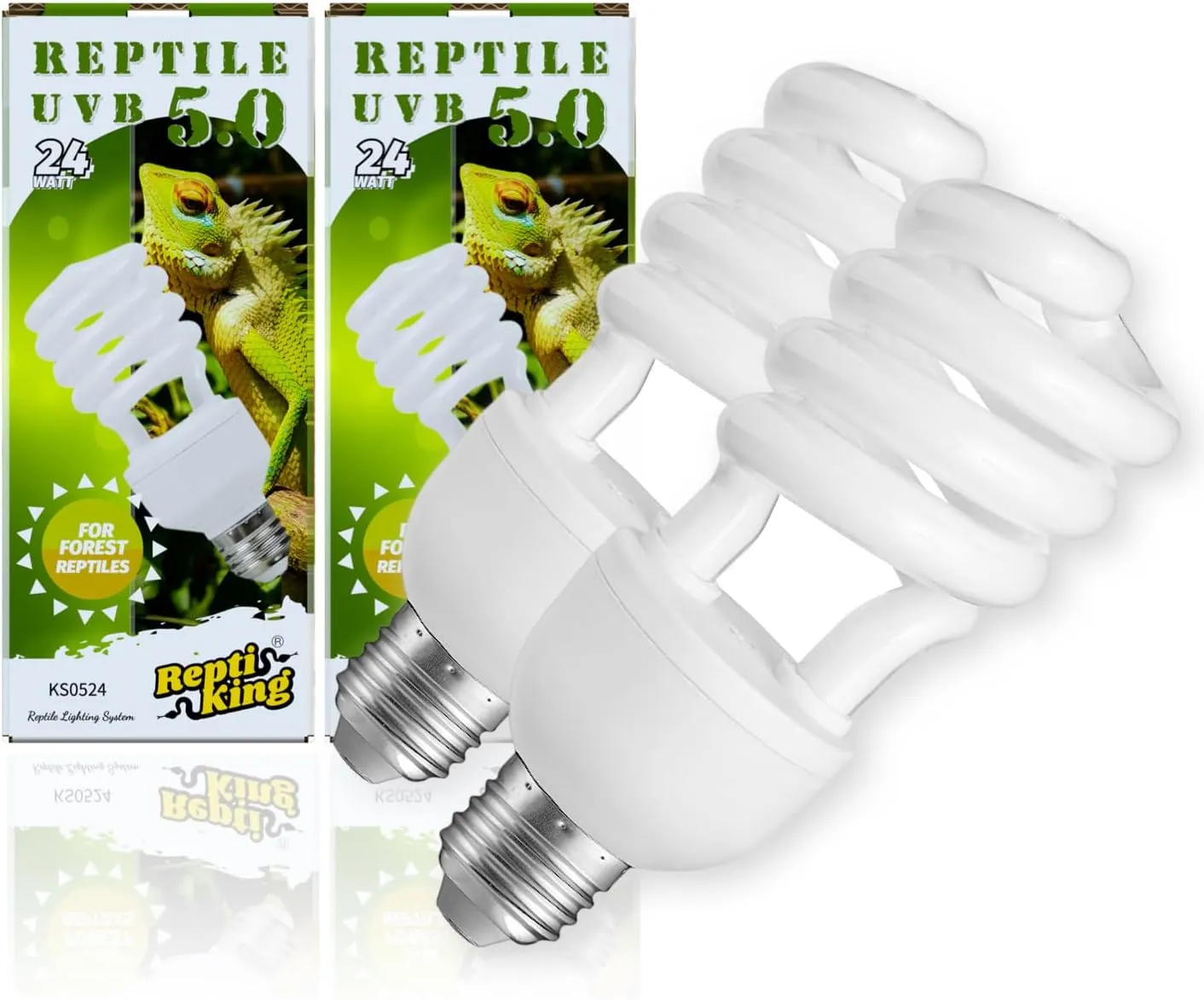 UVB Reptile Light Bulbs - 2-Pack UVA/UVB Lamp for Tropical Reptiles ...