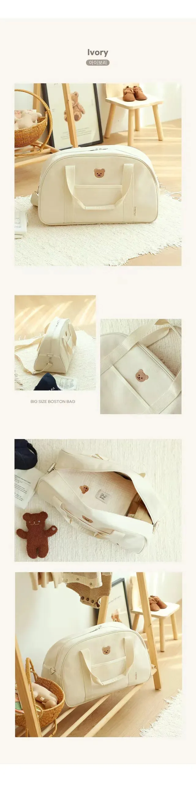 Large Capacity Korean Style Canvas Mommy Bag: Travel Maternity Pack ...