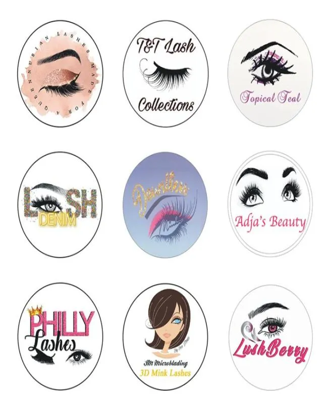 Custom Clear Eyelash Logo Stickers For Business Cards, Weddings, And ...