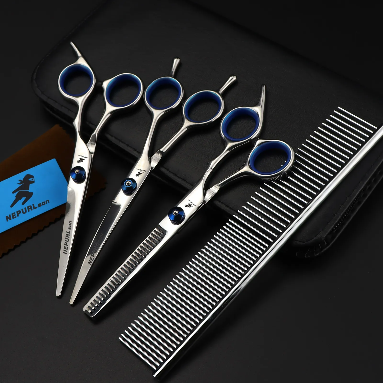 6 Animal Shaped Pet Grooming Scissors Set - Curved & Straight Blades ...