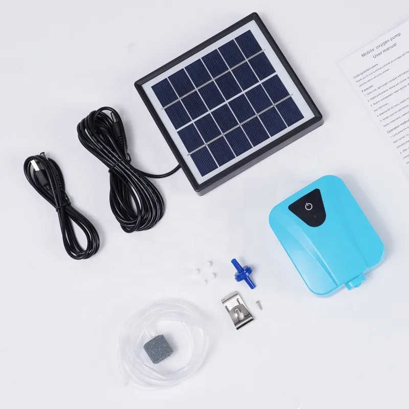 Portable Solar Aquarium Pump - Dual Power Oxygenator for Fish Tank ...