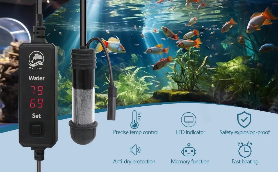 Submersible Heater Controller For Aquarium With Dual LED Display And ...